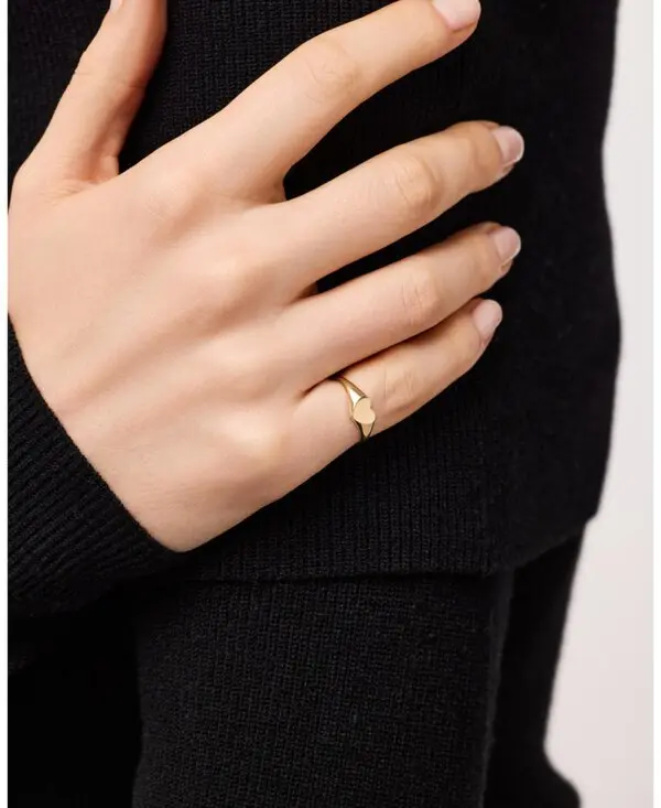 ANA LUISA Solid Heart Signet Ring