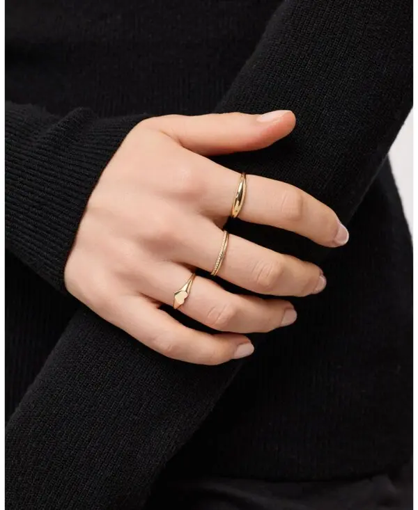 ANA LUISA Solid Heart Signet Ring