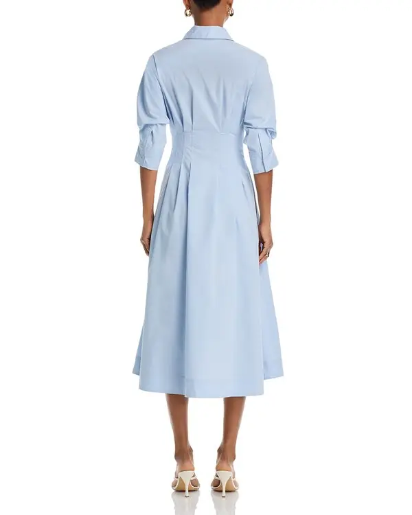 Simkhai Jazz Poplin Pintuck Midi Shirt Dress - Periwinkle
