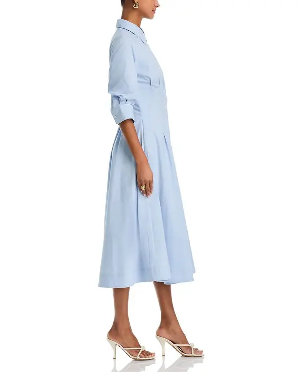 Simkhai Jazz Poplin Pintuck Midi Shirt Dress - Periwinkle