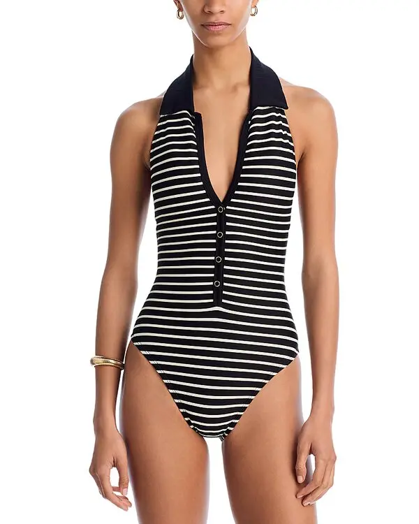 Robin Piccone Parker One-piece Swimsuit - Black/ecru