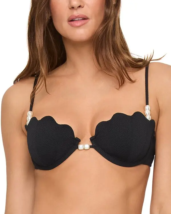 L*Space Sunrise Shell Bikini Top - Black