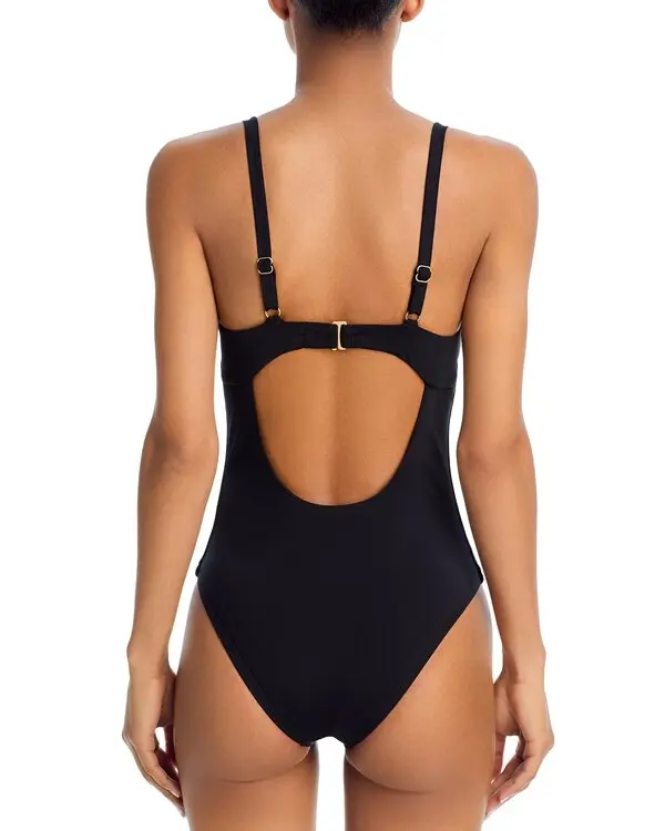 Aqua Underwire One Piece Swimsuit - Black