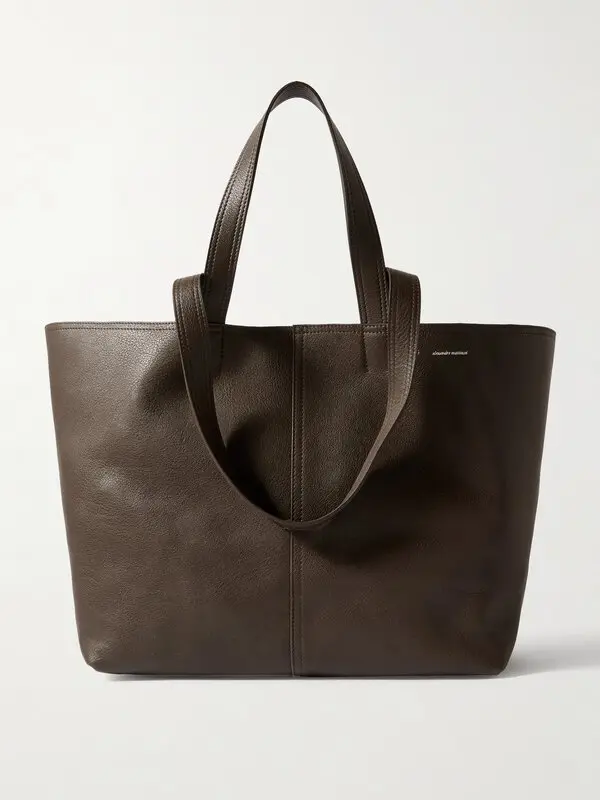 Ami Textured-leather Tote - Brown
