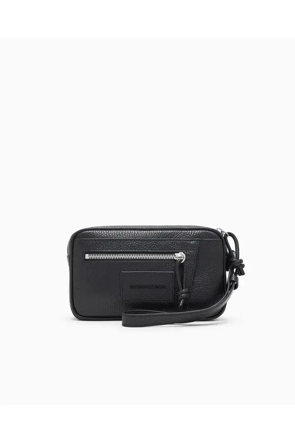 Emporio Armani Tumbled Leather Washbag - Black