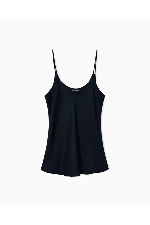 Giorgio Armani Silk Charmeuse Tank Top - Black