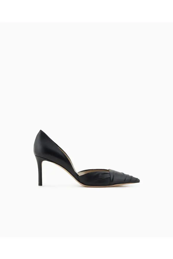 Giorgio Armani Nappa Leather Court Shoes - Black