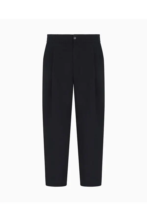 Giorgio Armani Single-pleat Cotton And Linen Trousers