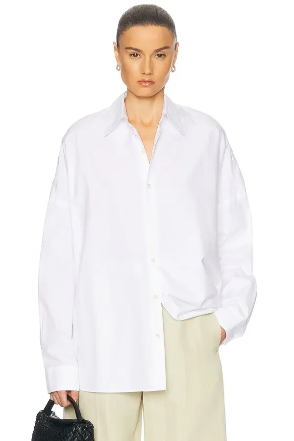 OURS THE BRAND Camicia Oversized Top - Bianco Vela