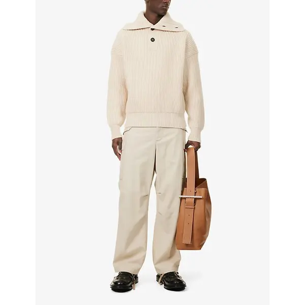 Alexander Mcqueen Funnel-Neck Chunky-Knit Jumper - Ivory
