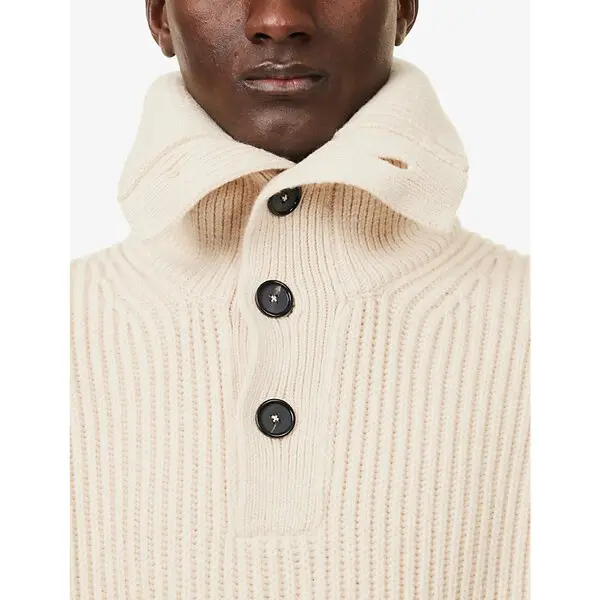 Alexander Mcqueen Funnel-Neck Chunky-Knit Jumper - Ivory