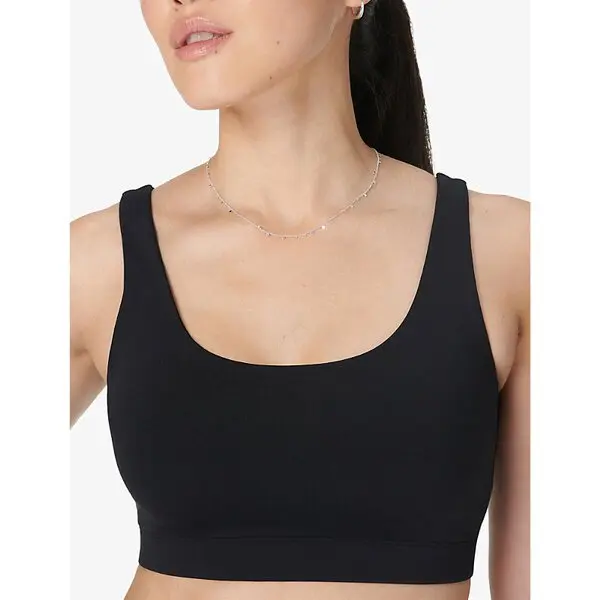 Sweaty Betty All Day Scoop-neck Stretch-woven Bralette - Black