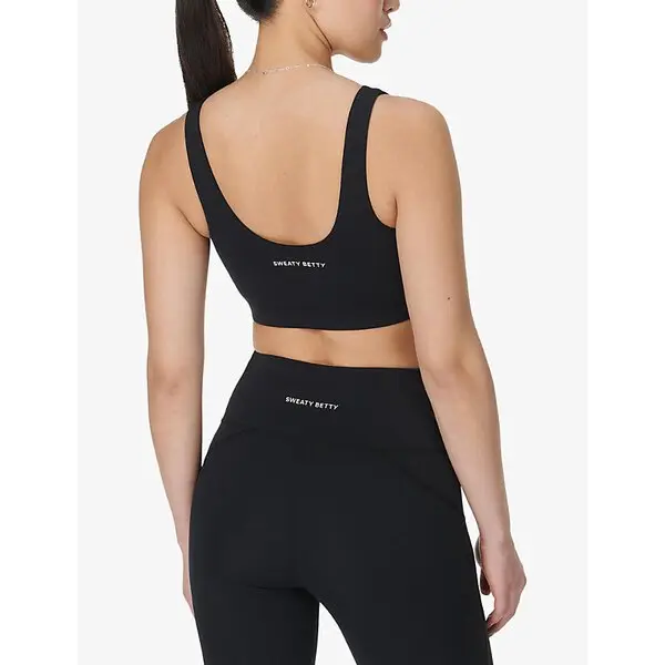 Sweaty Betty All Day Scoop-neck Stretch-woven Bralette - Black