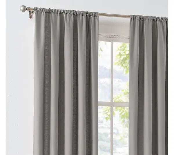 BROOKLYN LOOM Solid Cotton Percale 50x96 Window Curtain Pair