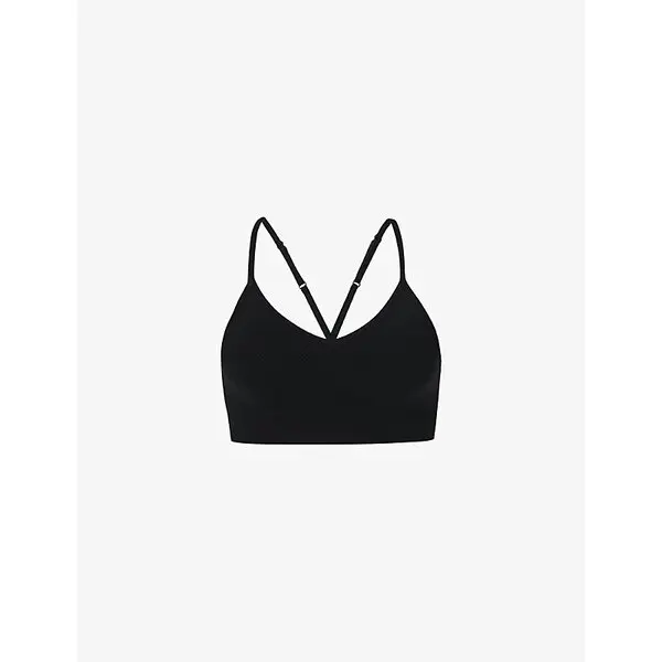 Sweaty Betty Soft Ribbed Racerback Stretch-woven Bra - Black