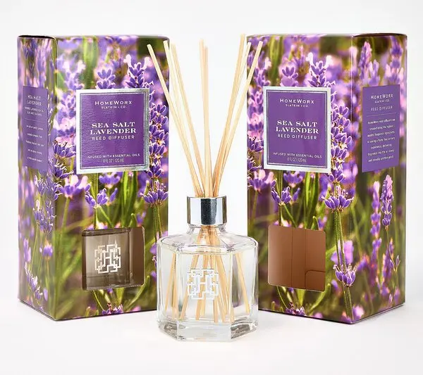 HOMEWORX BY SLATKIN + CO. S/2 Sea Salt Lavender Reed Diffusers - One-color