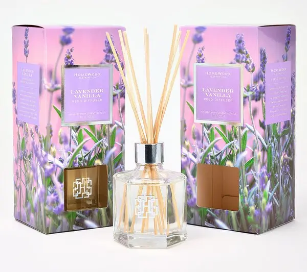 HOMEWORX BY SLATKIN + CO. S/2 Lavender Vanilla Reed Diffusers - One-color