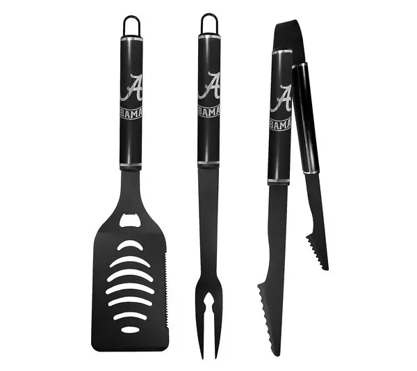 SISKIYOU GIFTS Siskiyou Sports College Black Bbq Set 3pc - One-color