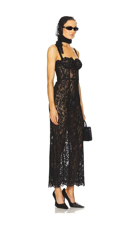 HELSA The Lace Column Dress - Black