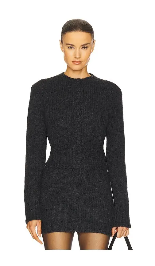 HELSA Annabelle Cardigan - Dark Heather Grey