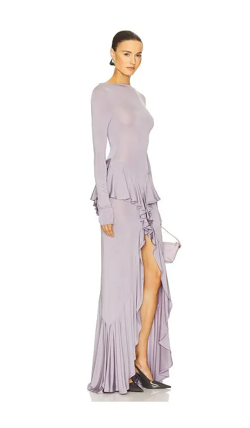 HELSA Amala Jersey Gown With Ruffle Accents