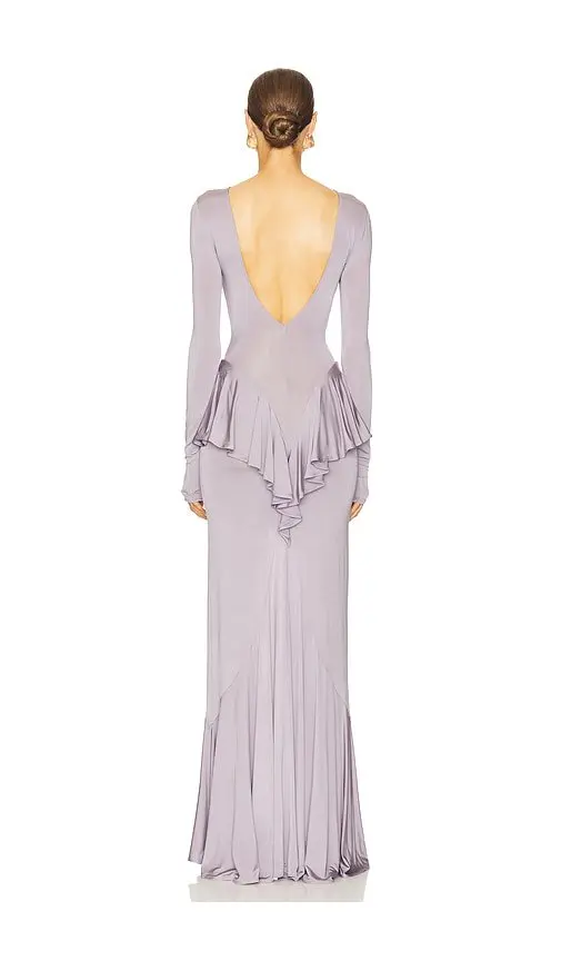HELSA Amala Jersey Gown With Ruffle Accents