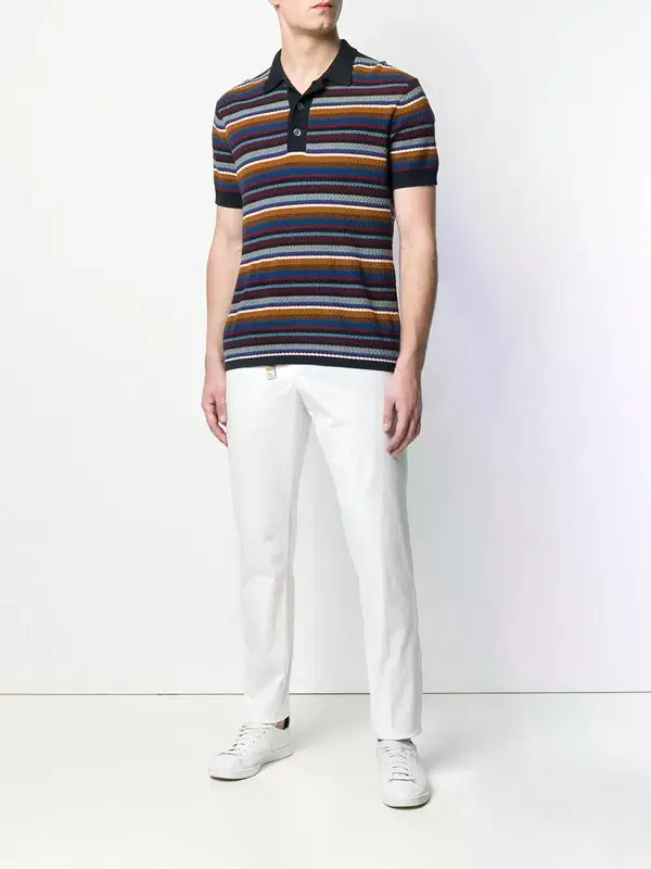 WHITE SAND Belted Slim-fit Trousers