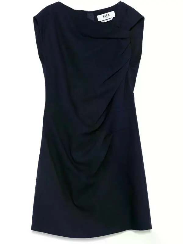 MSGM Twist-detail Mini Dress - Blue