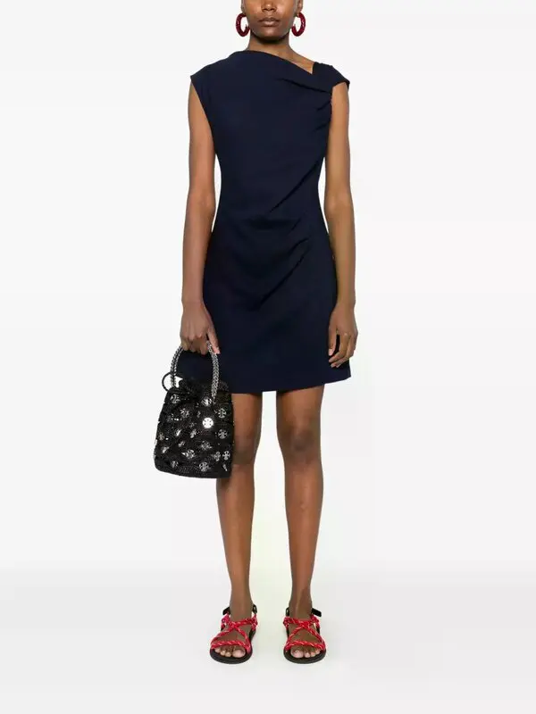 MSGM Twist-detail Mini Dress - Blue