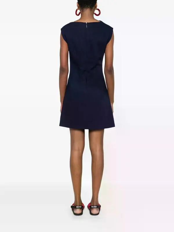 MSGM Twist-detail Mini Dress - Blue