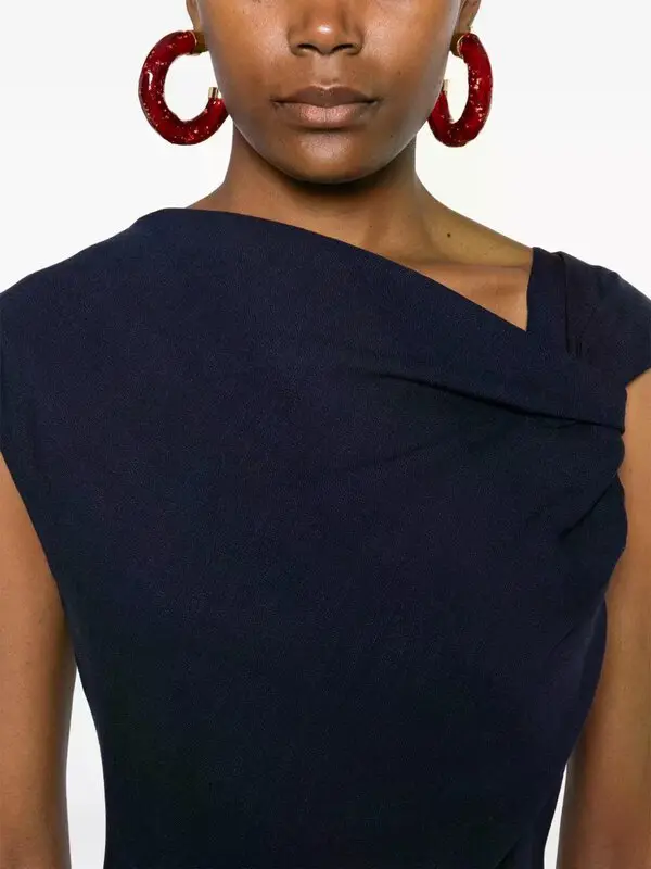 MSGM Twist-detail Mini Dress - Blue