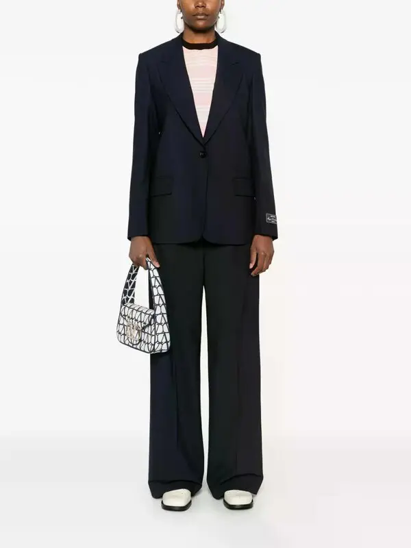 MSGM Logo Waistband Palazzo Trousers