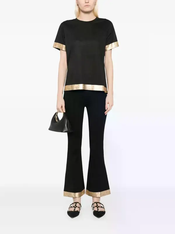 Cynthia Rowley Gold-hem Flare Trousers