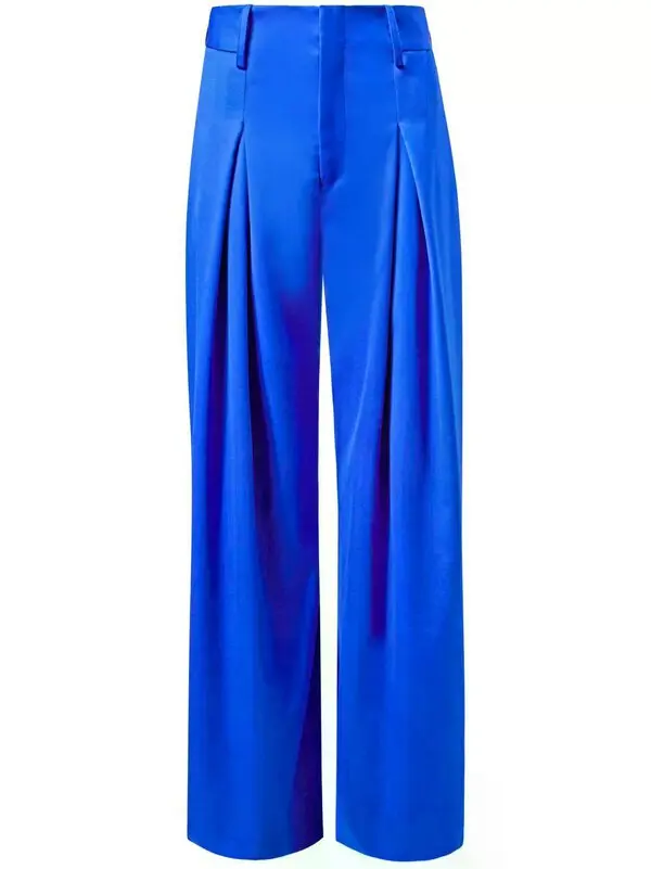 Alejandra Alonso Rojas Wool Palazzo Trousers - Blue
