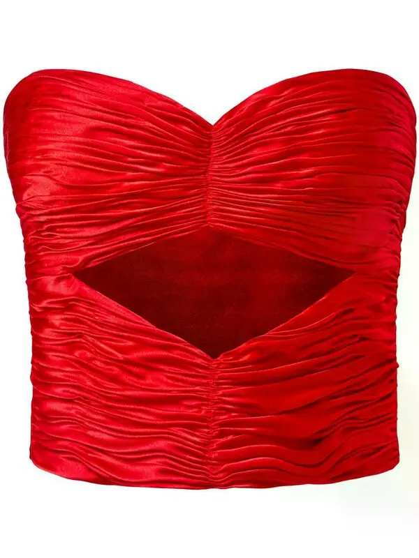 Alejandra Alonso Rojas Cut-out Bustier Top - Red