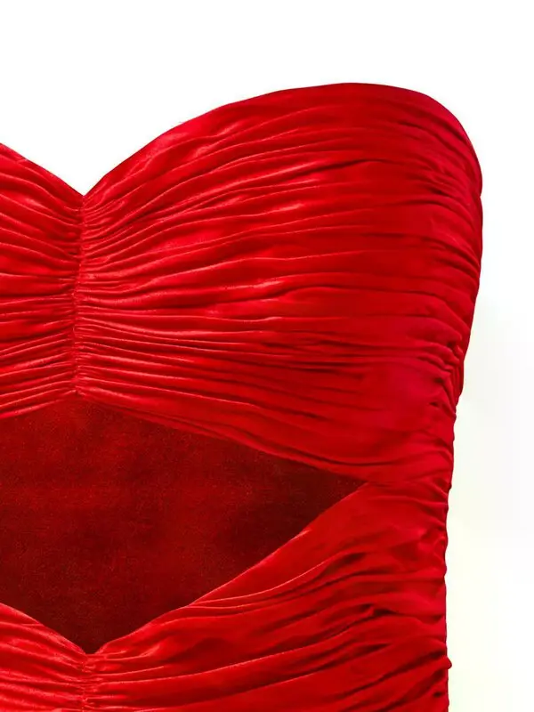 Alejandra Alonso Rojas Cut-out Bustier Top - Red