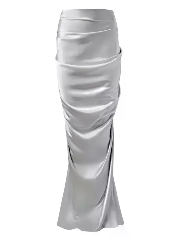 Alejandra Alonso Rojas Silk Maxi Skirt - Silver