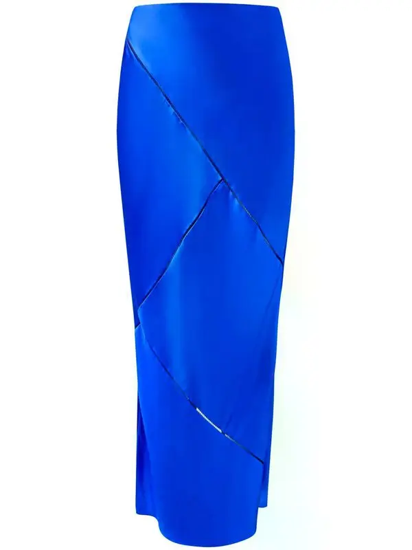 Alejandra Alonso Rojas Bias Silk Skirt - Blue