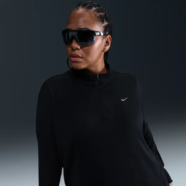 Nike Swift Dri-fit Uv 1/4-zip Running Top - Black