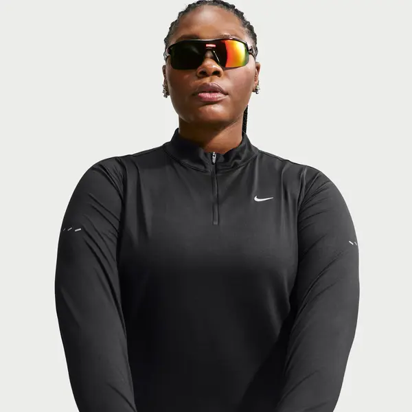 Nike Swift Dri-fit Uv 1/4-zip Running Top - Black