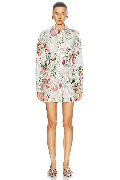Attico Long Sleeve Mini Dress