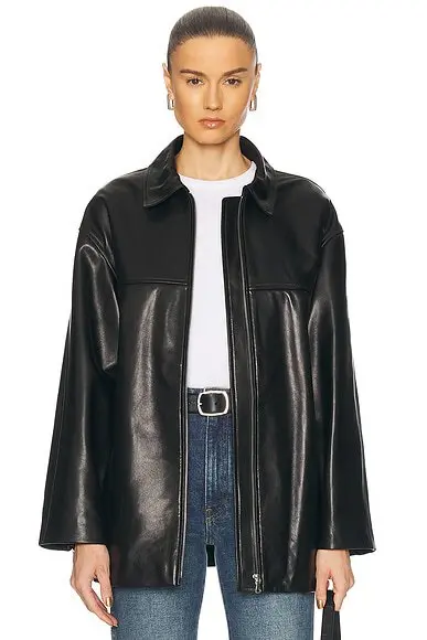 Nour Hammour Layne Sleek Leather Jacket