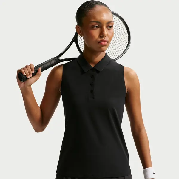 Nike Victory Dri-fit Sleeveless Polo - Black