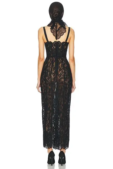 HELSA The Lace Column Dress - Black