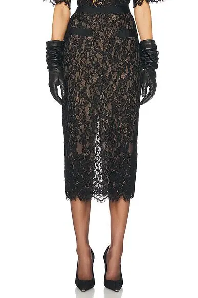 HELSA The Lace Midi Skirt