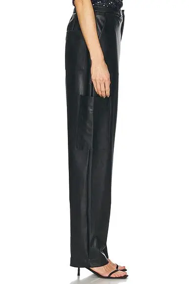 Lapointe Stretch Faux Leather Tapered Trouser