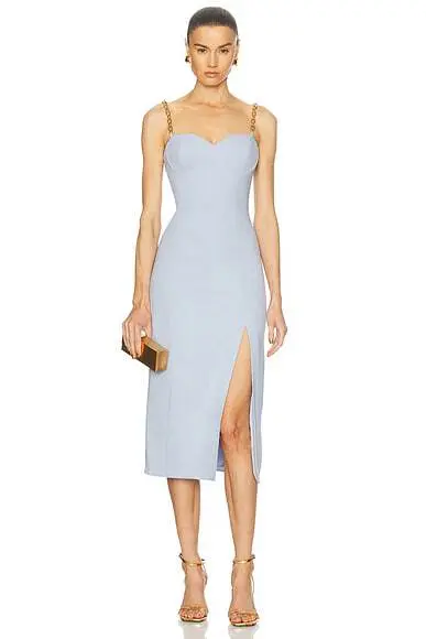 Carolina Herrera Chain Strap Midi Dress