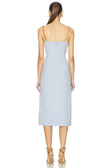 Carolina Herrera Chain Strap Midi Dress
