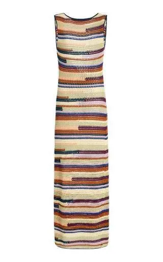 Escvdo Knitted Maxi Dress With Open Back