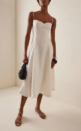 lace slip style wedding dress Peony Rice Style: KIERA A-line Silk Slip Gown with Lace Cape Sleeves main image 0